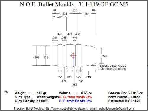 Bullet Mold 3 Cavity .314 caliber Gas Check 119gr - Other Reloading ...