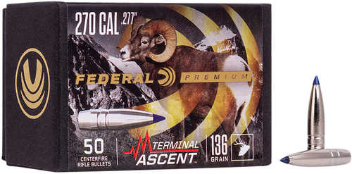 Federal PB277TA1 Terminal Ascent 270 Win .277 136 Grain Polymer, 50 ...